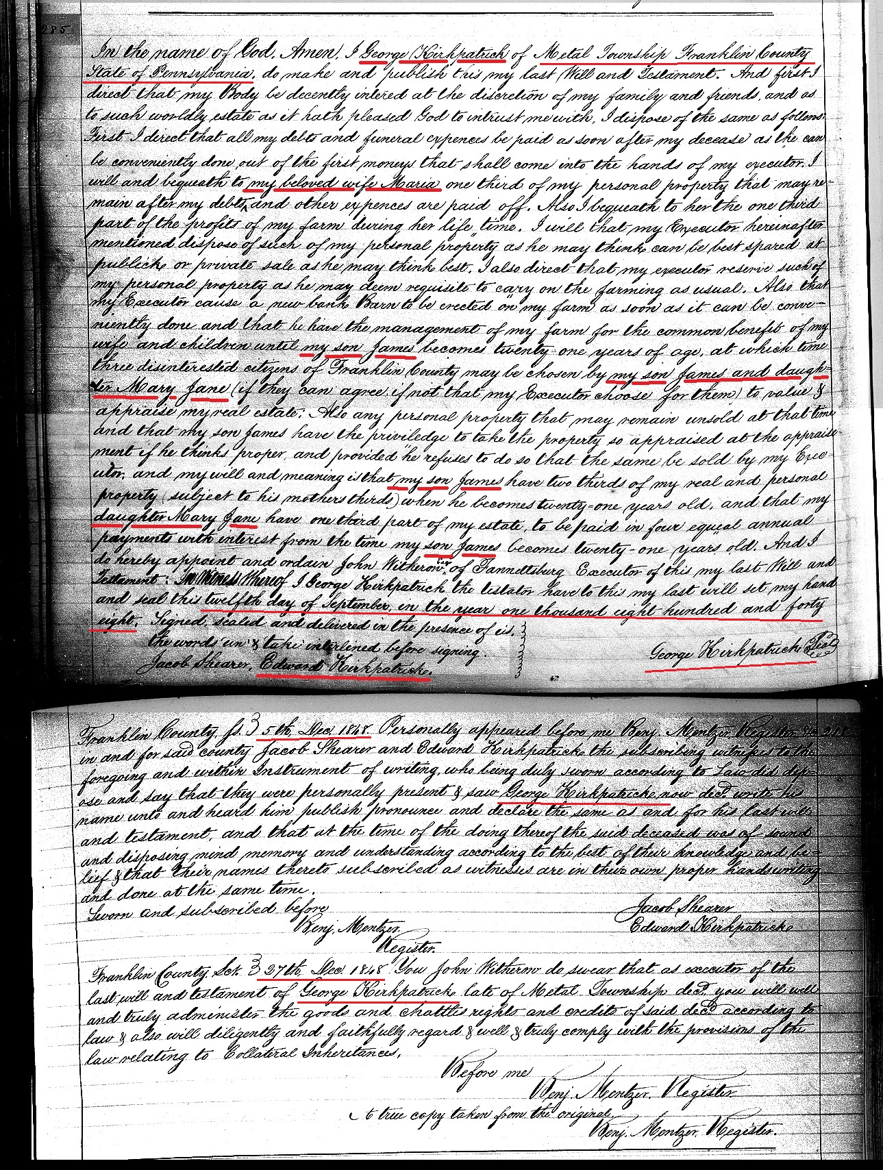 Kirkpatrick Wills and Probates